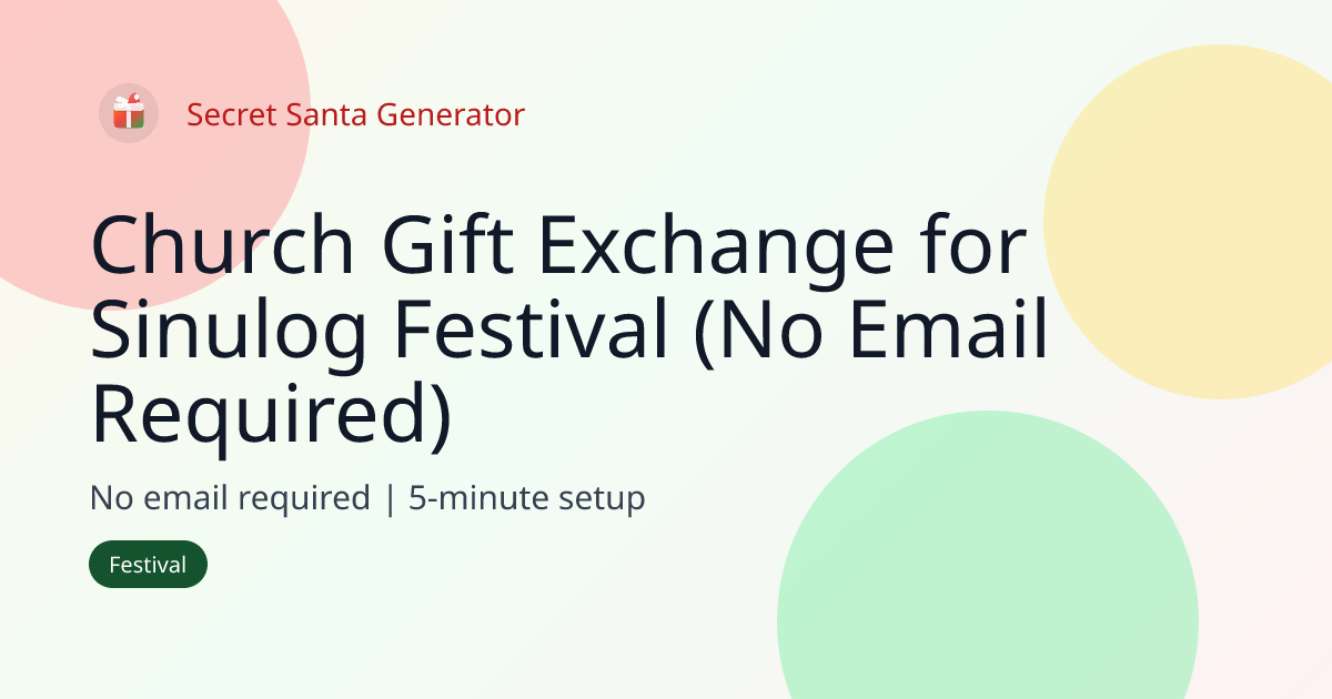 Church Gift Exchange for Sinulog Festival (No Email Required ...